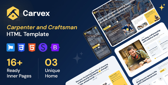 Carvex - Carpenter and Craftsman HTML Template by awaiken | ThemeForest